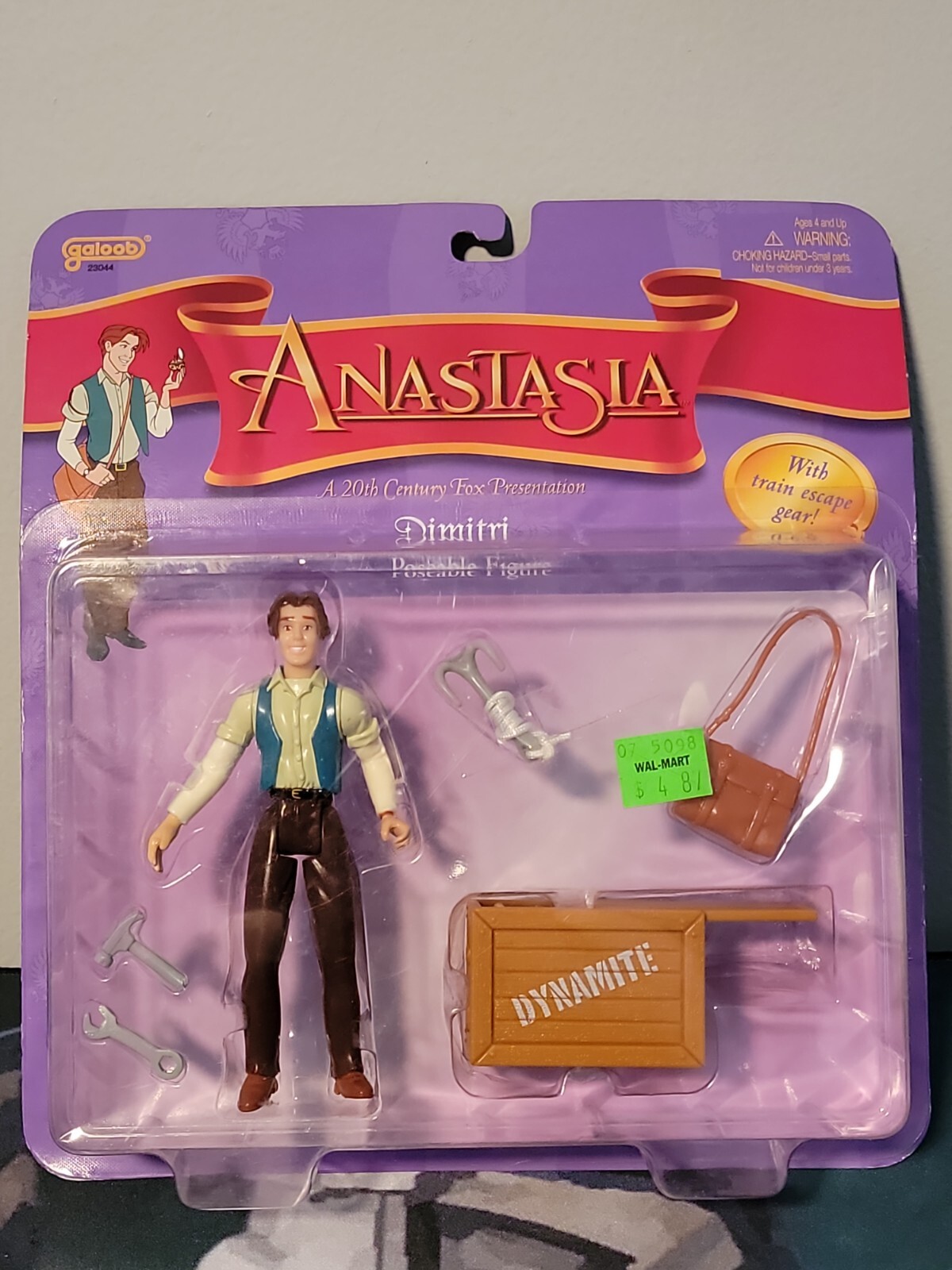 1997 Anastasia Poseable Dimitri Figure Galoob Train Escape Gear For