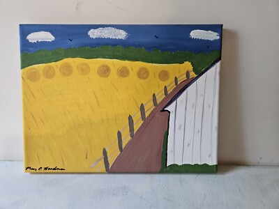 Mary Hardman Folk Art Painting Wheat Field | eBay