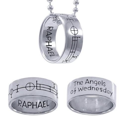Sigil of Archangel Raphael 925 Sterling Silver Ring Necklace Set Saint ...