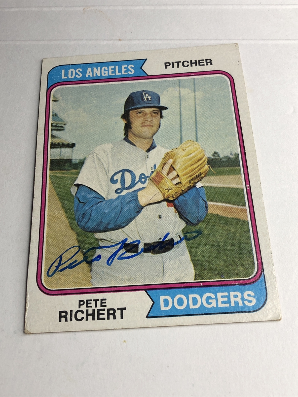 Pete Richert Signed 1974 Topps MLB Autographed Baseball Card #348 ...