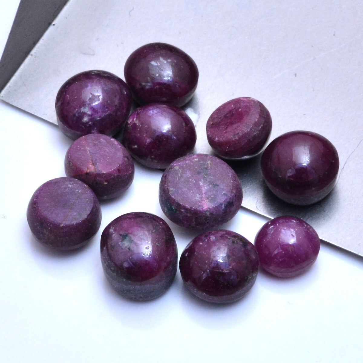 11 Pcs Natural Ruby Unheated 7mm-9mm Cabochon Huge Size Gemstones Lot ...