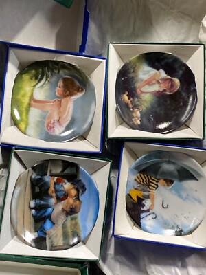 Donald Zolan Collectible Miniature Plates Set of 4 First kiss | eBay