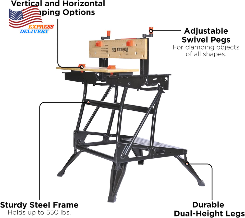 Portable Workbench Workmate Folding Workbench 550 Lb. Capacity with ...