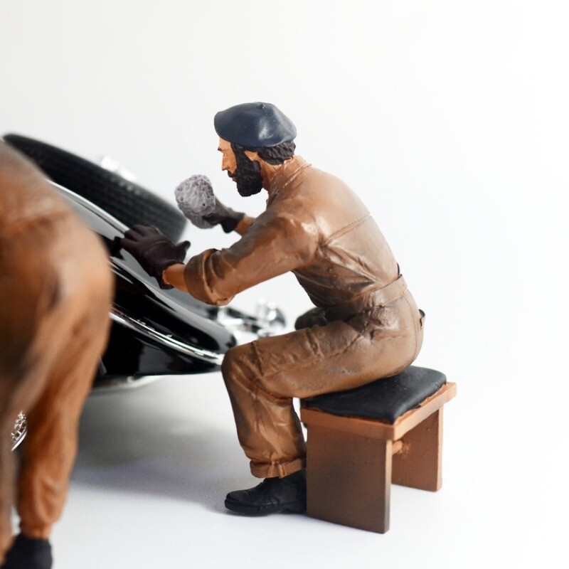 Diorama 1/18 Car Mechanic Figure Model Garage Workshop Scene Model ...