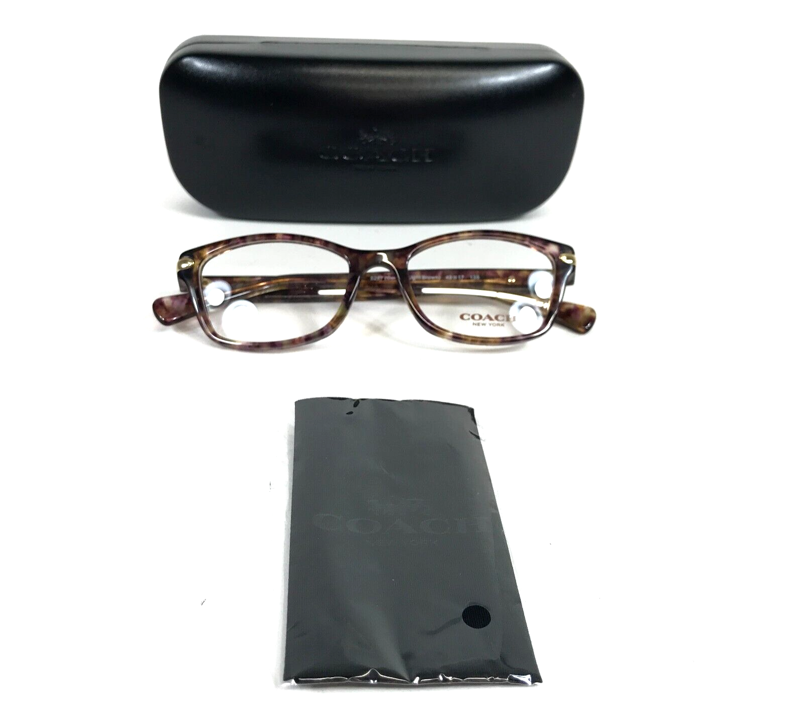 Coach Eyeglasses Frames HC6065 5287 Confetti Light Brown Gold Full Rim ...