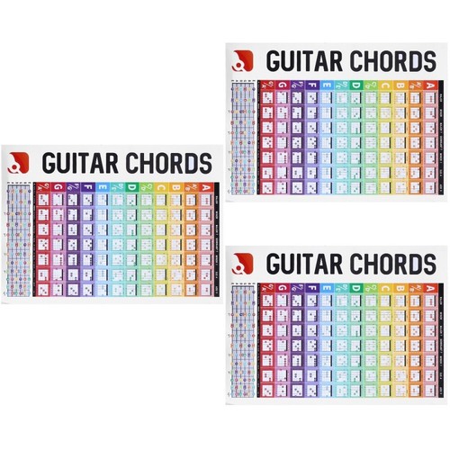 3 Pack Gitarrenakkordtabelle Poster Gitarren Akkord Diagramm Ebay