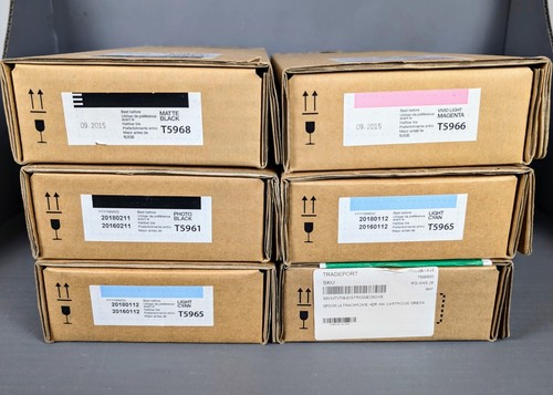 6 Empty Cartridges-Epson Ultrachrome Inkjet 350 mL T596B T5966 T5965 ...