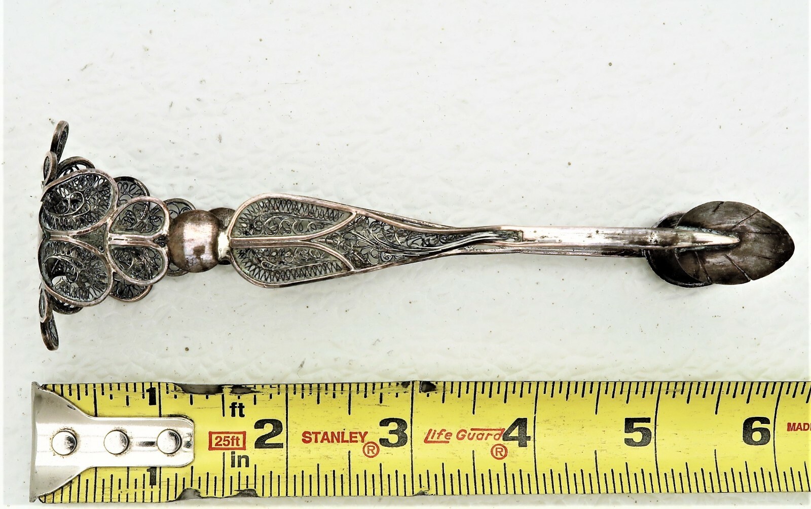 Sterling Silver Filigree Tongs with Diamond Motif Shield End Cover | eBay