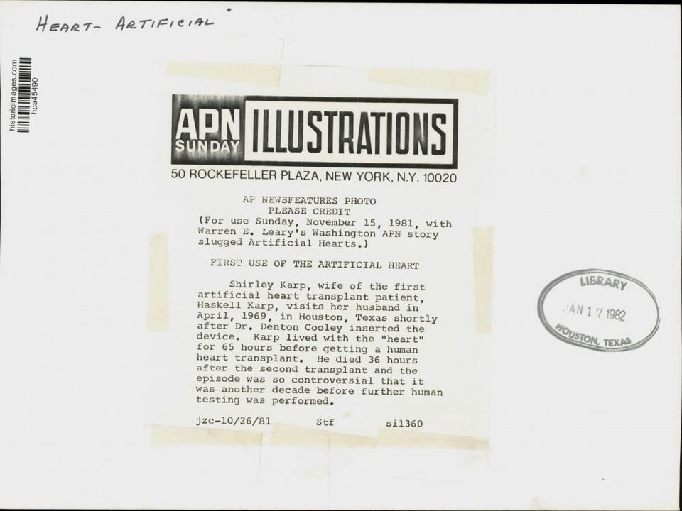 1969 Press Photo Shirley & Haskell Karp after Received Artificial Heart ...