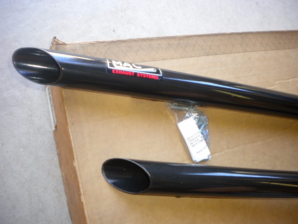 Mac Black Ceramic Drag Pipes Slash Cut Exhaust Mufflers HD FXRS FXRT 1 ...