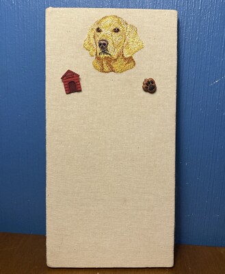 YELLOW LABRADOR Lab Dog Embroidered Bulletin Board Magnet Office Supply ...