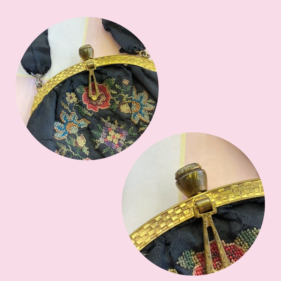 CLASSIC Edwardian 1900's Embroidered Floral Coin Purse | eBay