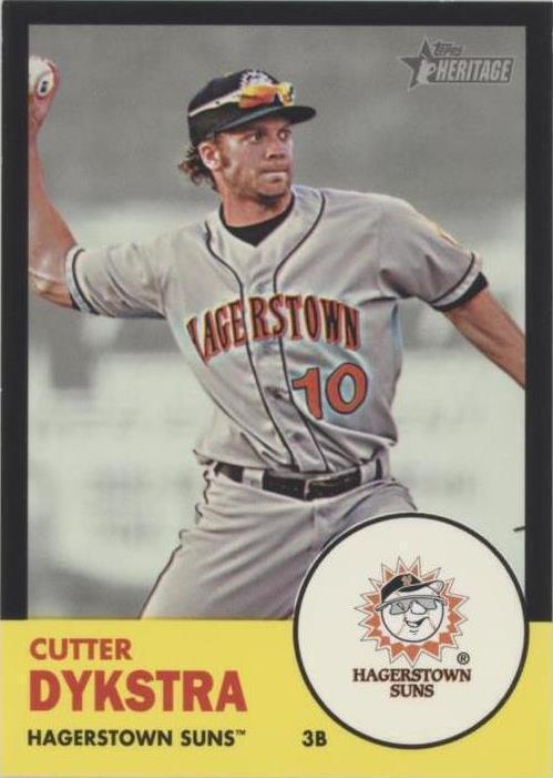 2012 Topps Heritage Minor League Edition - Cutter Dykstra #42 Black ...