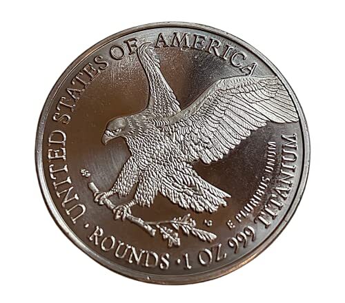 2023 1 Ounce OZ 999 Fine Solid USA American Liberty Eagle Coin Titanium ...