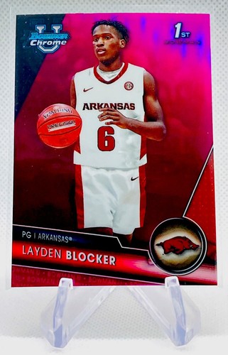 2023-24 Bowman University Chrome Layden Blocker 1st Bowman Pink ...