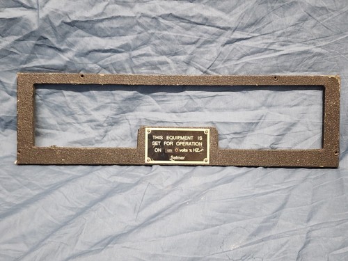 Vintage Selmer Treble And Bass Amplifier Back Plate | eBay