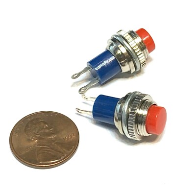 2 Pieces Red N/C 10mm NORMALLY CLOSED NC PUSH BUTTON SWITCH c19 | eBay