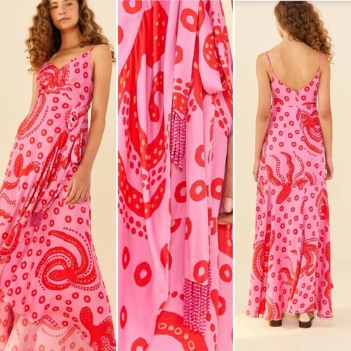 FARM Rio Octocool Wrap Spaghetti Strap V-Neck Asymmetrical Maxi Dress ...