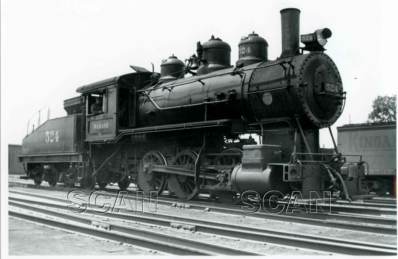 0AA948 RP 1935/60s WABASH RAILROAD 0-6-0 LOCOMOTIVE #524 PERU INDIANA ...
