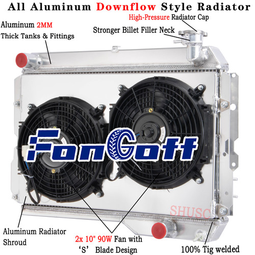 3~Row Radiator Shroud Fan For 1980-1990 Toyota Land Cruiser FJ60 2F L6 ...