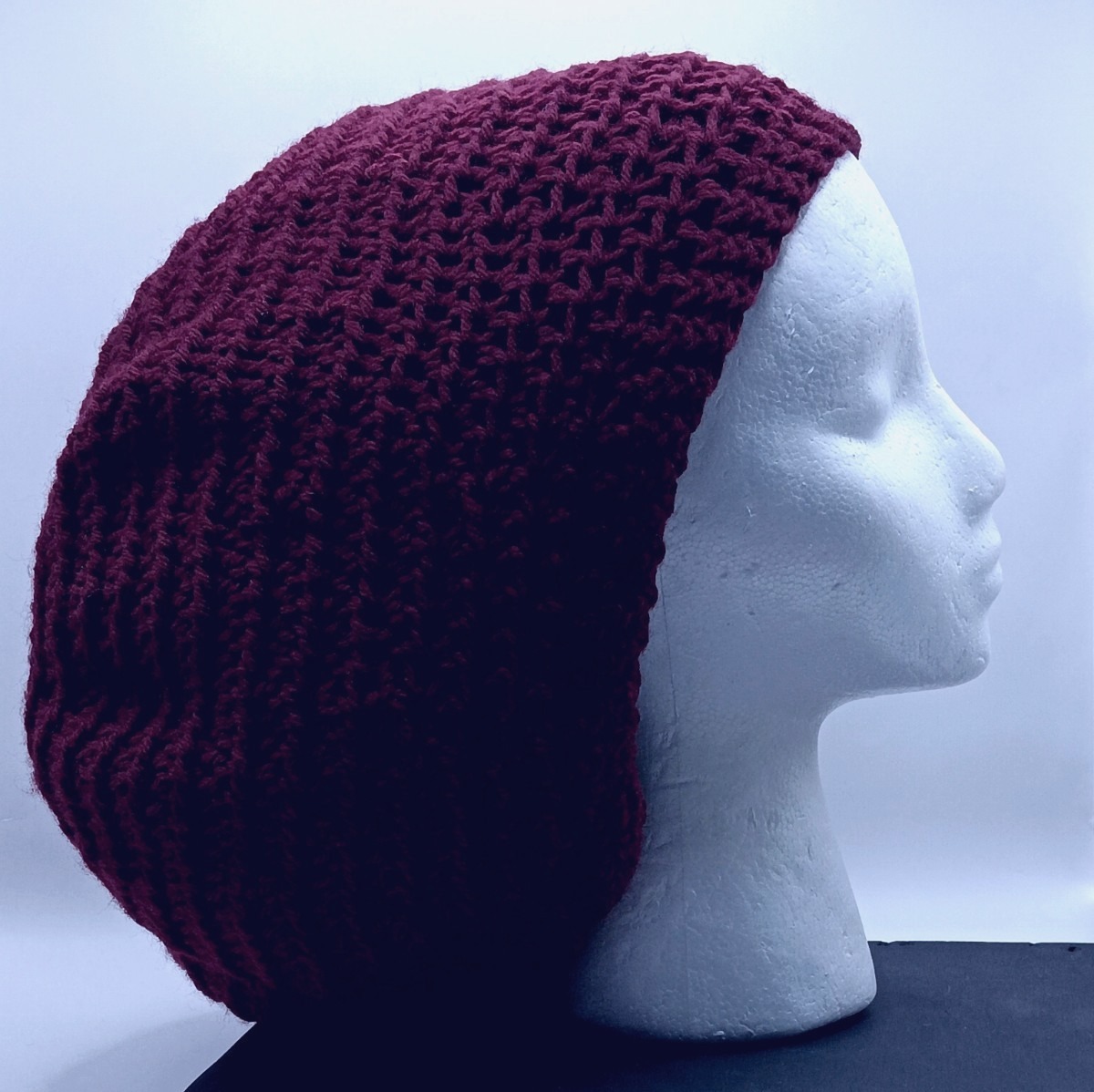 Handmade Crocheted Rasta Reggae Dreadlocks Tam Beret Solid Maroon ...
