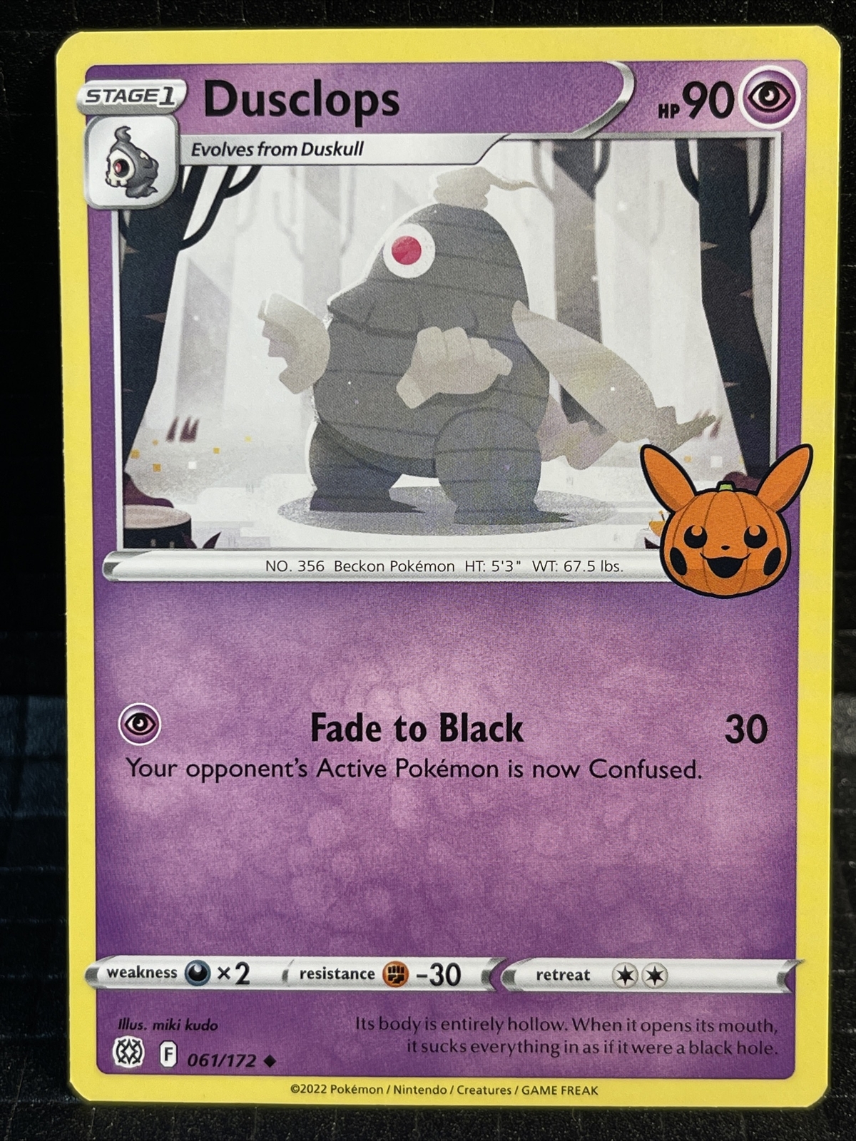 2022 Pokemon TCG Trick or Trade Halloween 061/172 Dusclops -Stamped ...