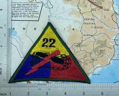 Patch , US Army 22nd ARMORED Division Patch , tank , triangle ...