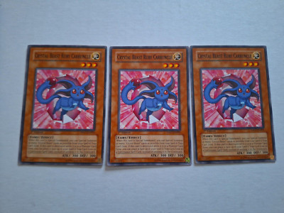 3X Crystal Beast Ruby Carbuncle DP07-EN001 - Yugioh Yu Gi Oh! Playset ...