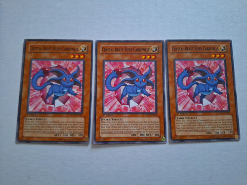 3X Crystal Beast Ruby Carbuncle DP07-EN001 - Yugioh Yu Gi Oh! Playset ...
