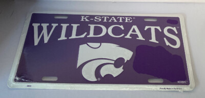 KANSAS STATE Wildcats Embossed Metal Aluminum TAG LICENSE PLATE For Car ...