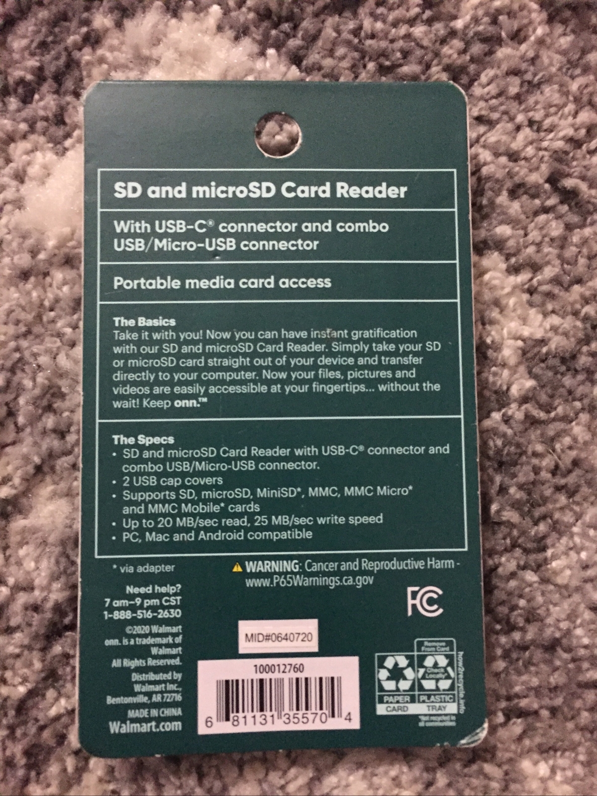 onn SD and microSD card reader | eBay