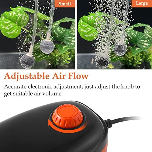 4W 5W Aquarium Air Pump, Dual Outlets Oxygen Pump, Ultra Quiet Aquarium ...