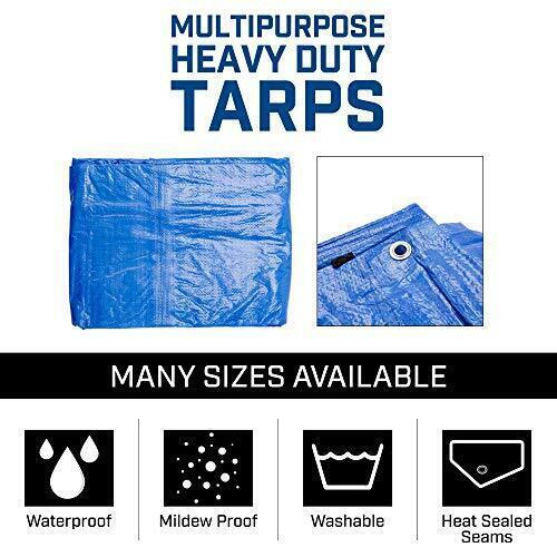Grizzly Tarps 15 X Feet Blue Multi Purpose Waterproof Poly Tarp Cover 5 ...