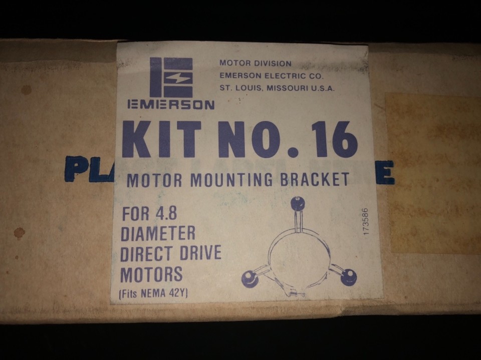 Emerson 4.8" Diameter Motor Mounting Bracket Direct Drive Motors Kit No ...