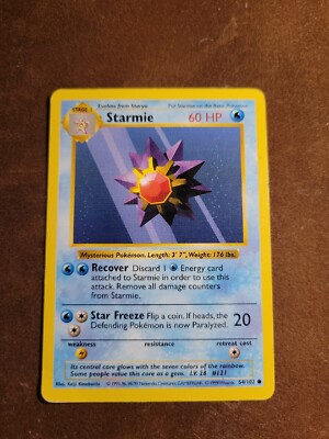 Pokémon TCG Starmie Base Set 64/102 Regular Shadowless Common | eBay
