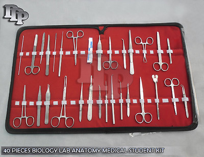 40 PCS BIOLOGY LAB ANATOMY MEDICAL STUDENT DISSECTING KIT + SCALPEL ...
