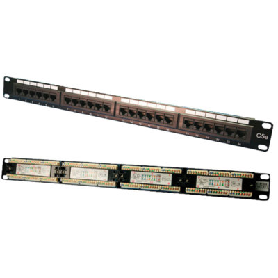 LogiLink 24-Port Patchpanel 19" CAT5e Patchfeld Verteilerfeld CAT.5e ...
