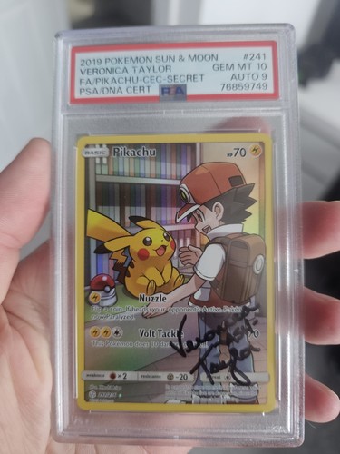 Pikachu 241/236 Holo Signed Pokemon Card Cosmic Eclipse Graded PSA 10 ...