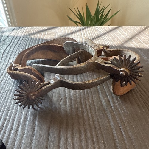 Vintage Anchor Brand Spurs with Leather Straps. Antique | eBay