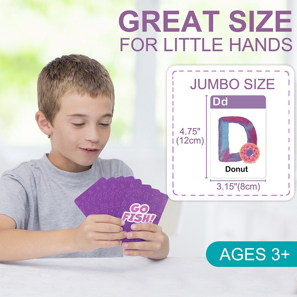 Kids Card Games ABC Go Fish Flash Cards Children Early Education ...
