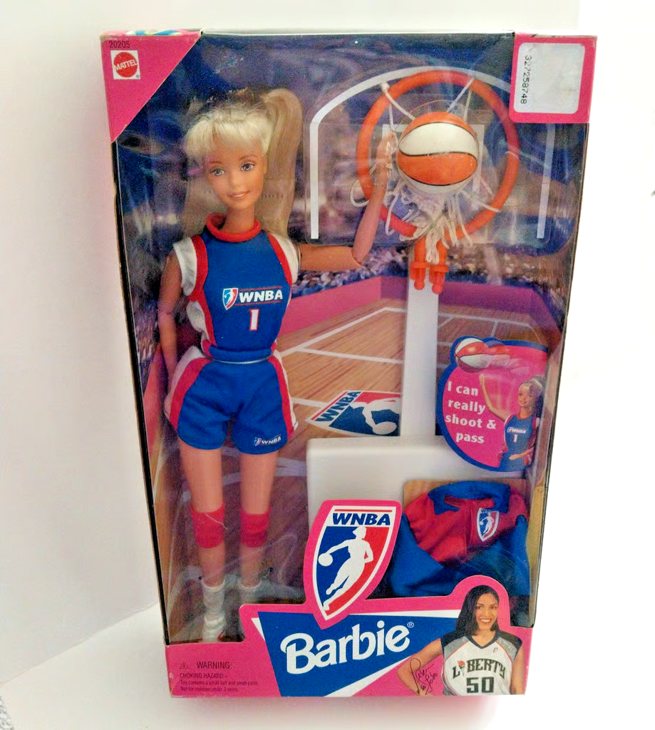 WNBA #1 Blonde Barbie Doll Basketball Rebecca Lobo 1998 Mattel New In ...