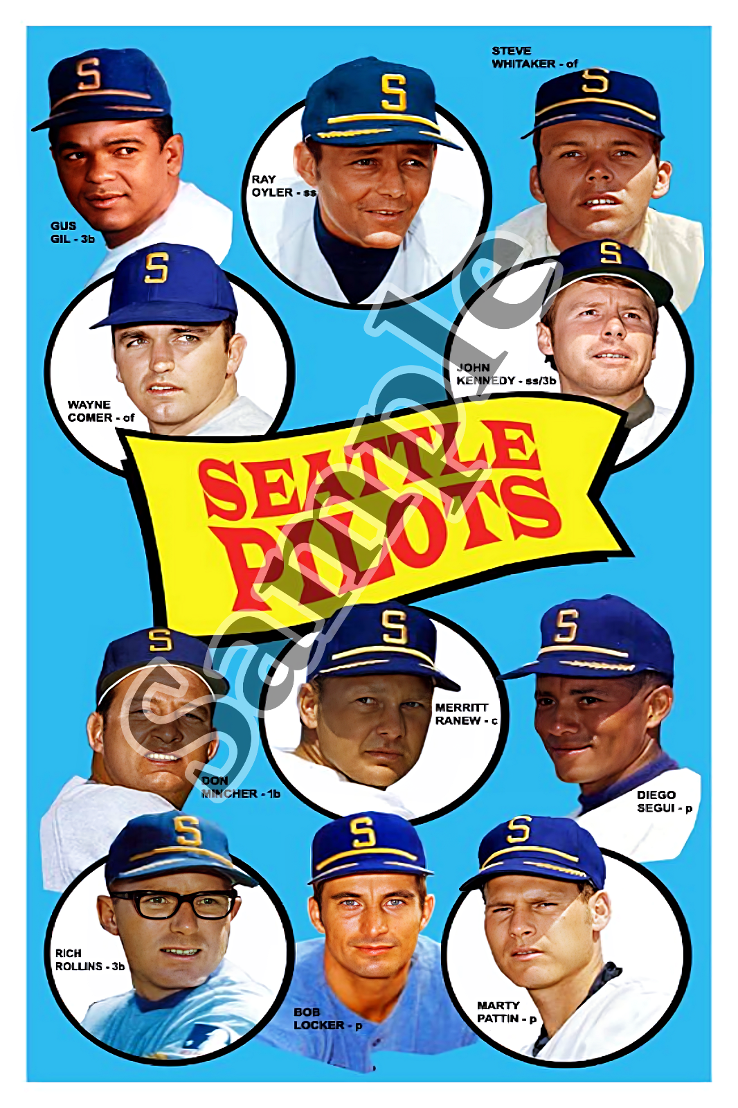 1969 Seattle Pilots Team Picture Color 8.5 X 11 Photo Picture | eBay