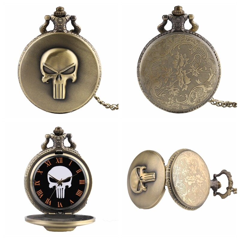 Steampunk Quartz Analog Pocket Watch with Necklace Chain for Women Men ...