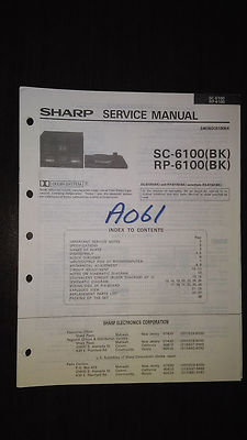 sharp rs-6100 sc rp Service Manual original repair stereo eq turntable ...