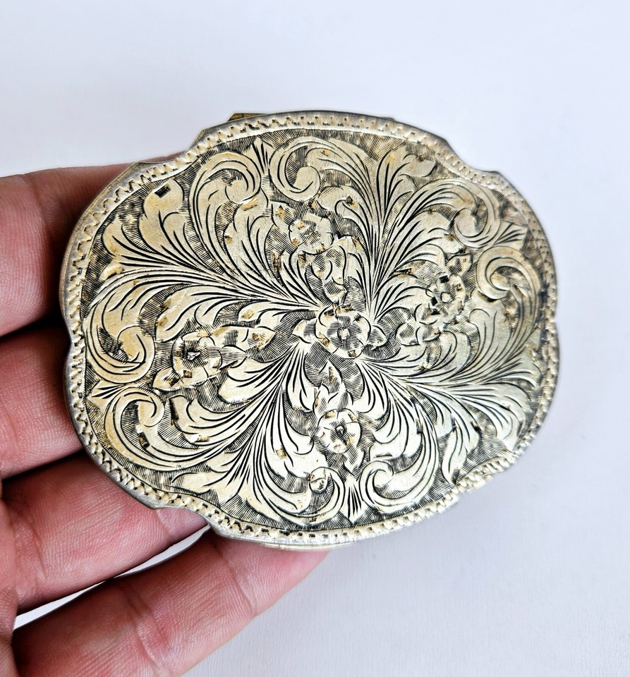 Antique Italian 800 Sterling Silver Compact Pastoral Scene Enamel ...