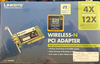 Linksys WMP300N Wireless N PCI Adapter In New SEALED Box 745883573165| eBay