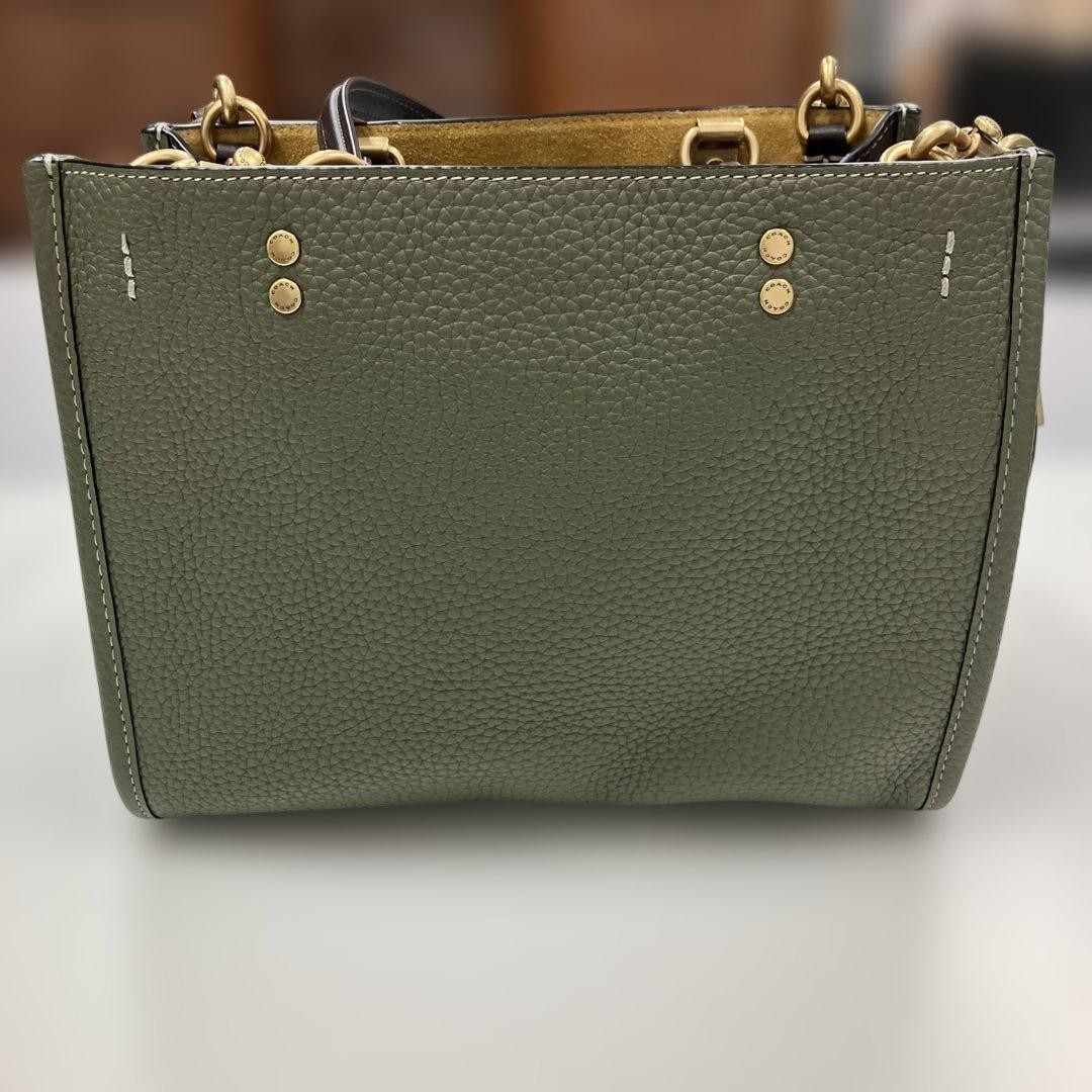 COACH Rogue 25 in Regenerative Leather - Brass/Army G… - Gem