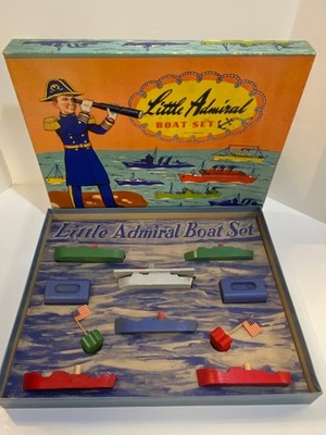 1940's Little Admiral Wood Boat Set Military Toy by Tudor Button ...