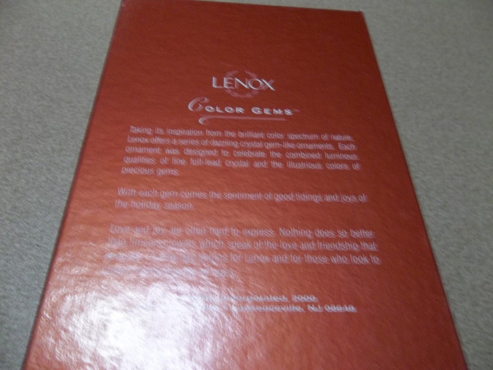 Lenox Color Gems Emerald Lite Teardrop Crystal Ornament 2000 W/box | eBay