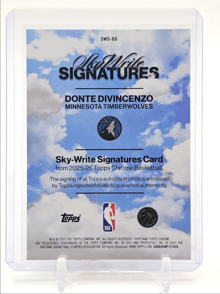 DONTE DIVINCENZO 2025-26 TOPPS CHROME SKY-WRITE GOLD #SWS-DD AUTO /50 ...
